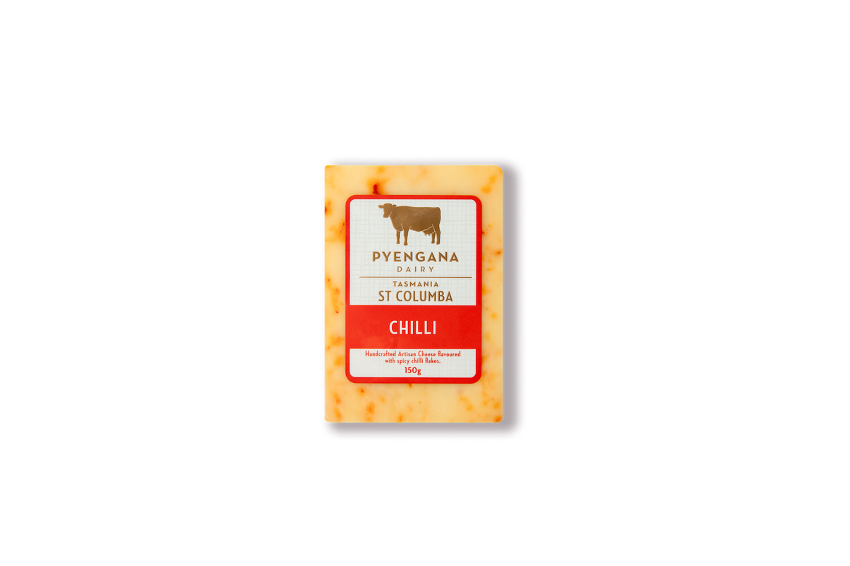 St Columba Chilli Cheddar 150g – Pyengana Dairy