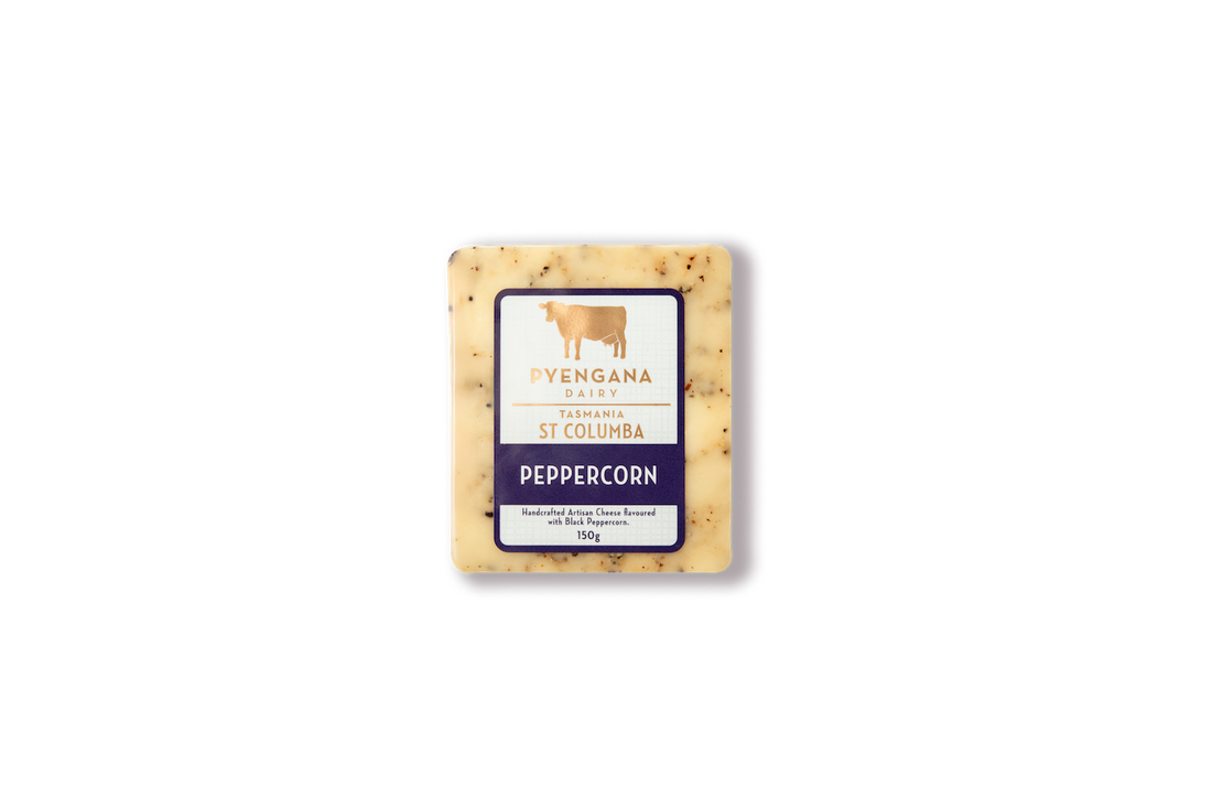 St Columba Peppercorn Cheddar 150g – Pyengana Dairy